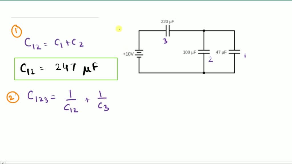 SOLVED: Given five capacitors (1) Set up all five capacitors in ...