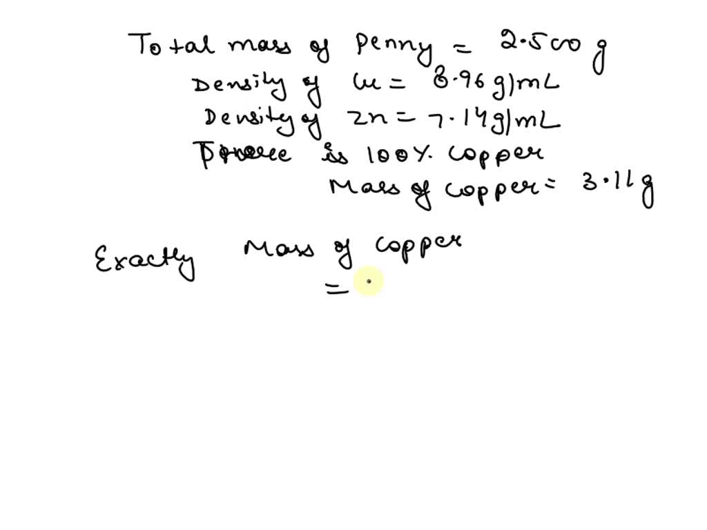 SOLVED: Calculate the percent by mass of zinc in the post-1982 pennies ...