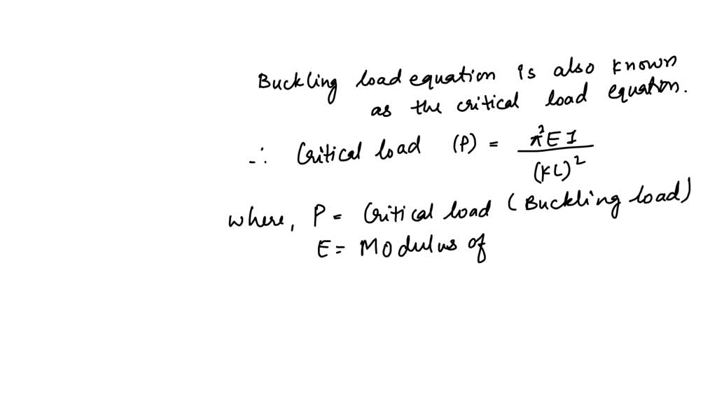 SOLVED: buckling load equation for pole with one free end