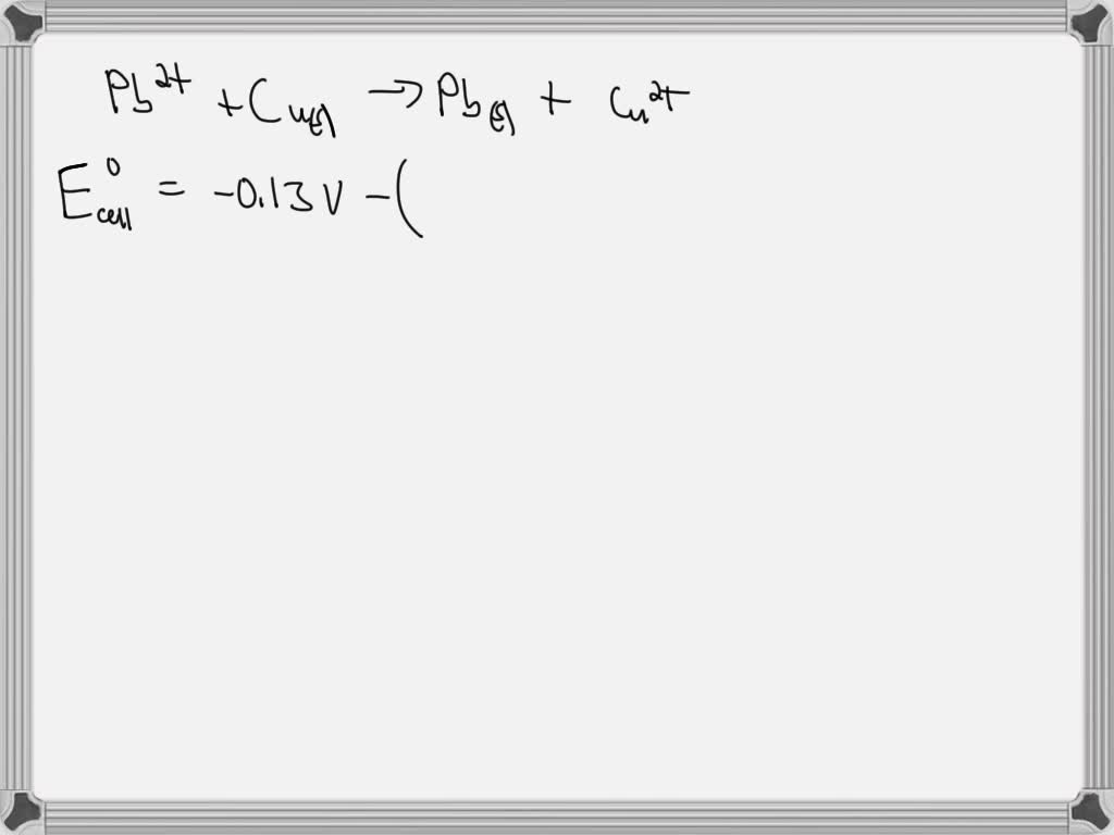 SOLVED: Use the tabulated half-cell potentials to calculate Î”GÂ° for ...