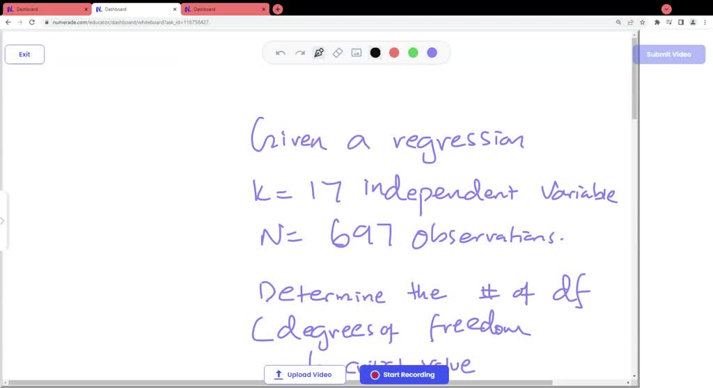 SOLVED: A regression analysis involved 17 independent variables and 697 observations. The ...