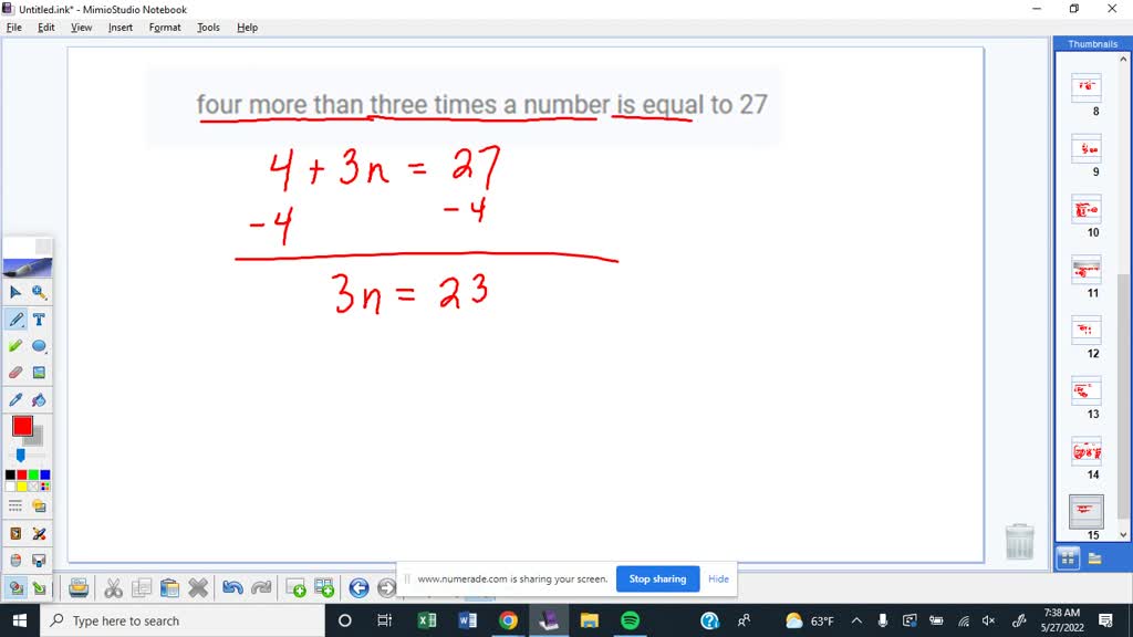 SOLVED 43 Is 7 Less Than Triple A Number