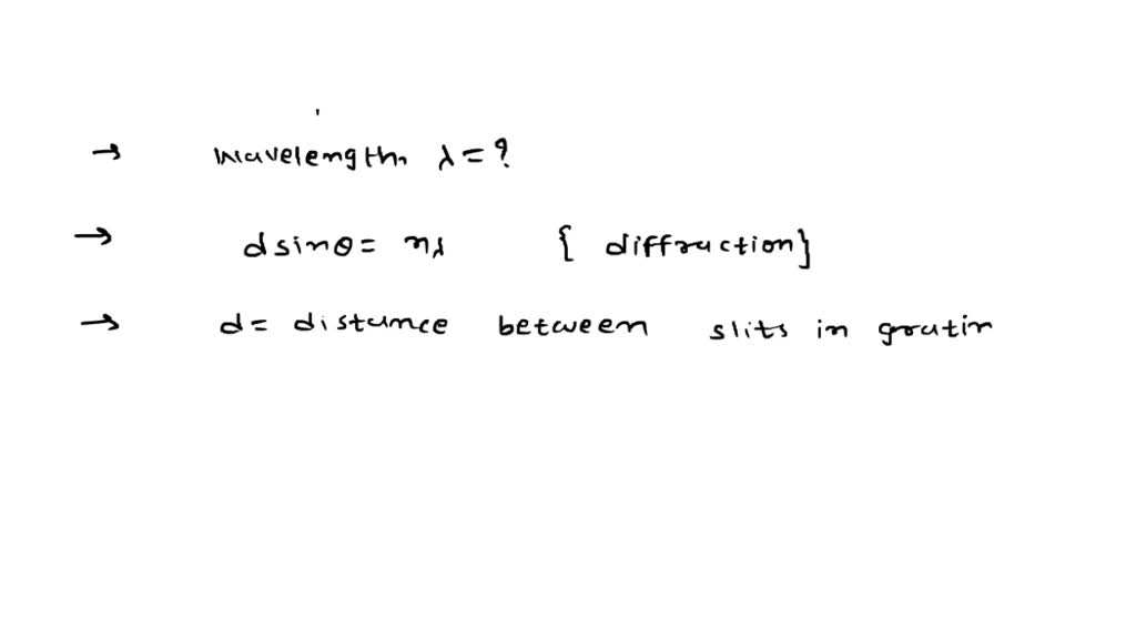 SOLVED: Para una rejilla de difracción de 620 líneas/mm, detectamos el primer orden de ...