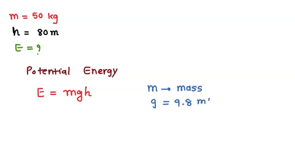 SOLVED: 4. What is the potential energy of 50 kg rock sitting on a ...