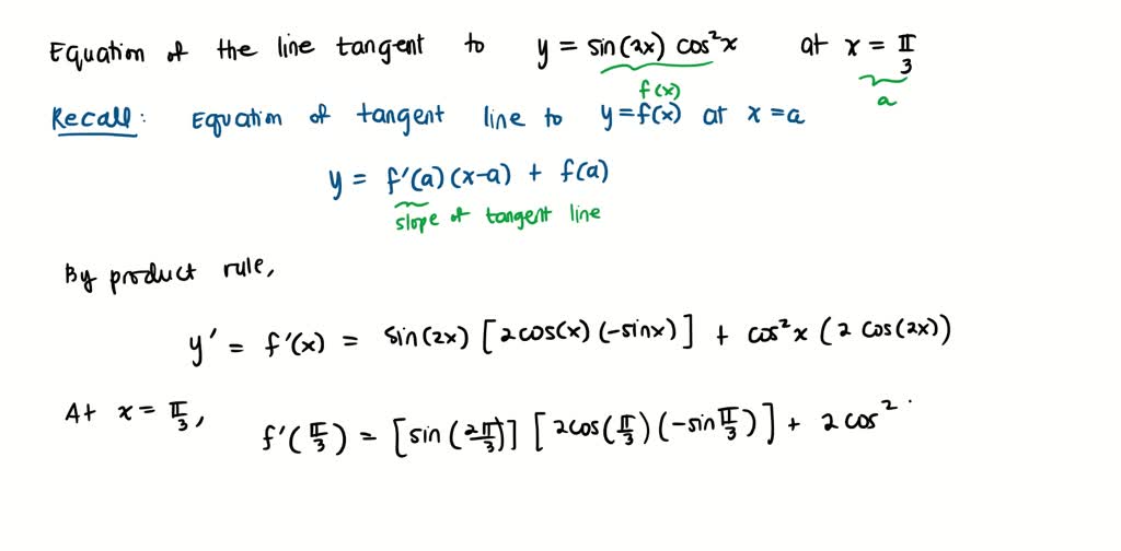 VIDEO solution: Find the equation of the tangent line to the function f ...