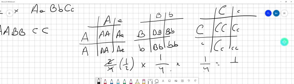 SOLVED: In a cross between individuals of the genotype AaBbcc × aaBbCc ...