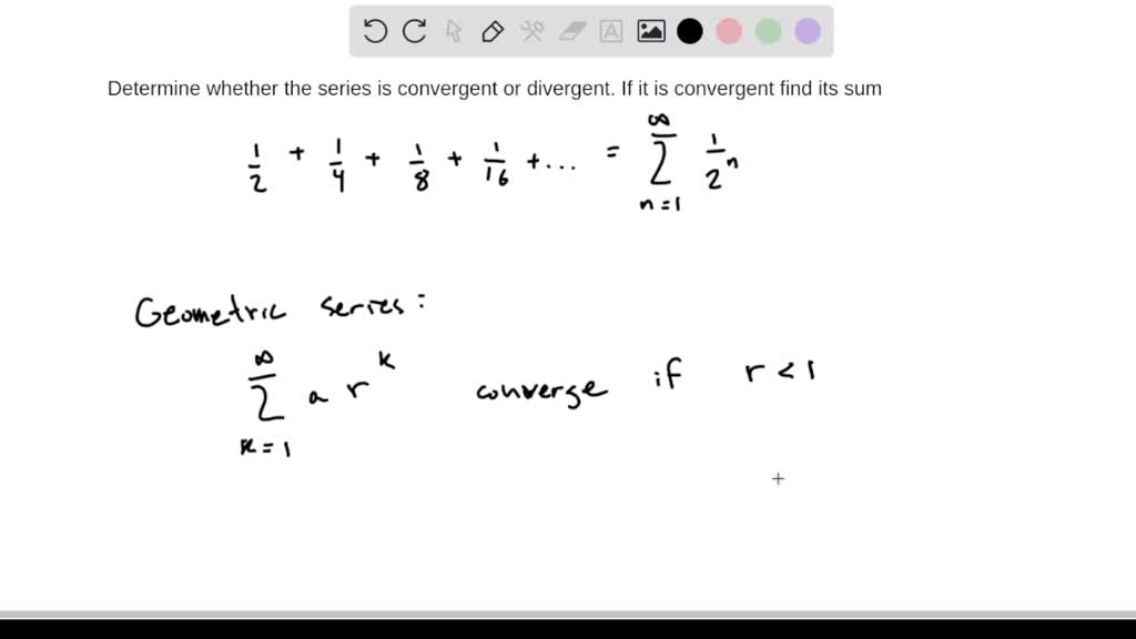 SOLVED: Determine whether the series is convergent or divergent. If it ...