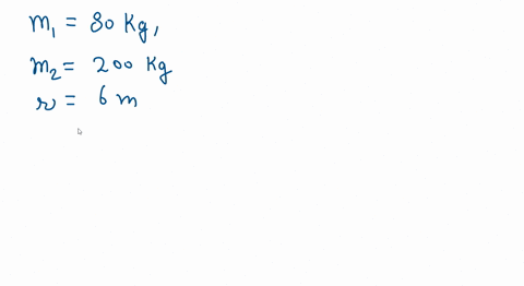 determine the gravitational force if the massof two bodies are 80 kg ...