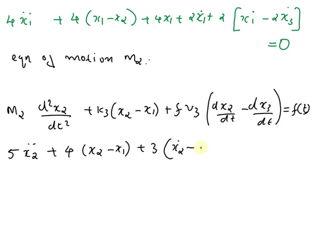 SOLVED: Please find the transfer function of G(s) = V2(s) / F(s). Write, but do not solve, the ...