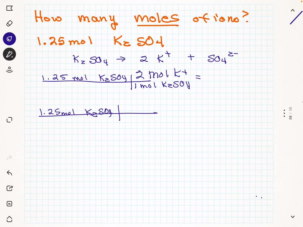 SOLVED How Many Moles Of Ions Are In 1 25 Mol Of K2SO4