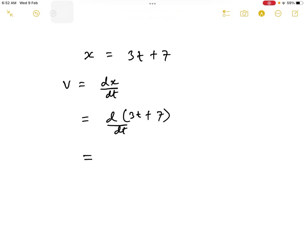 SOLVED: If for an object the displacement (x meters) as a function of time (t seconds) equation ...
