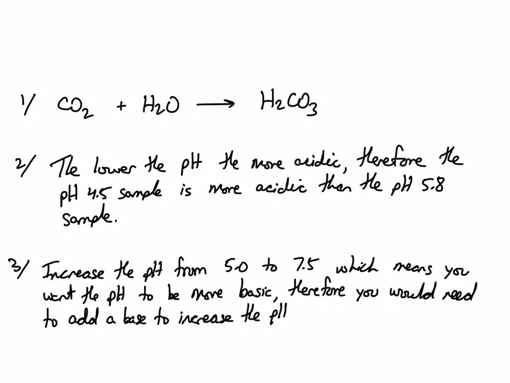 SOLVED: When carbon dioxide dissolves in water, some of it chemically ...