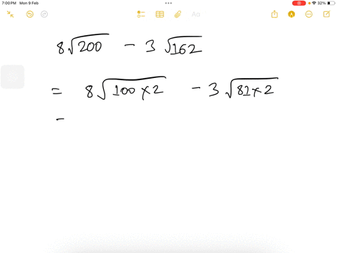 Simplify. 8 √(200)-3 √(162) Enter your answer, in...
