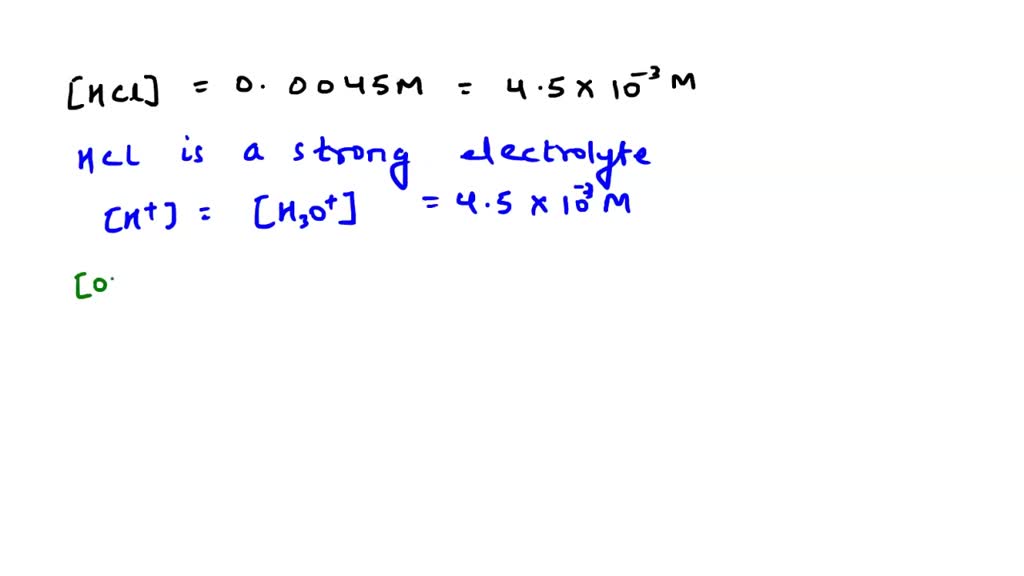 Solved A Hydrochloric Hcl Solution Has A Molar Concentration Of 0