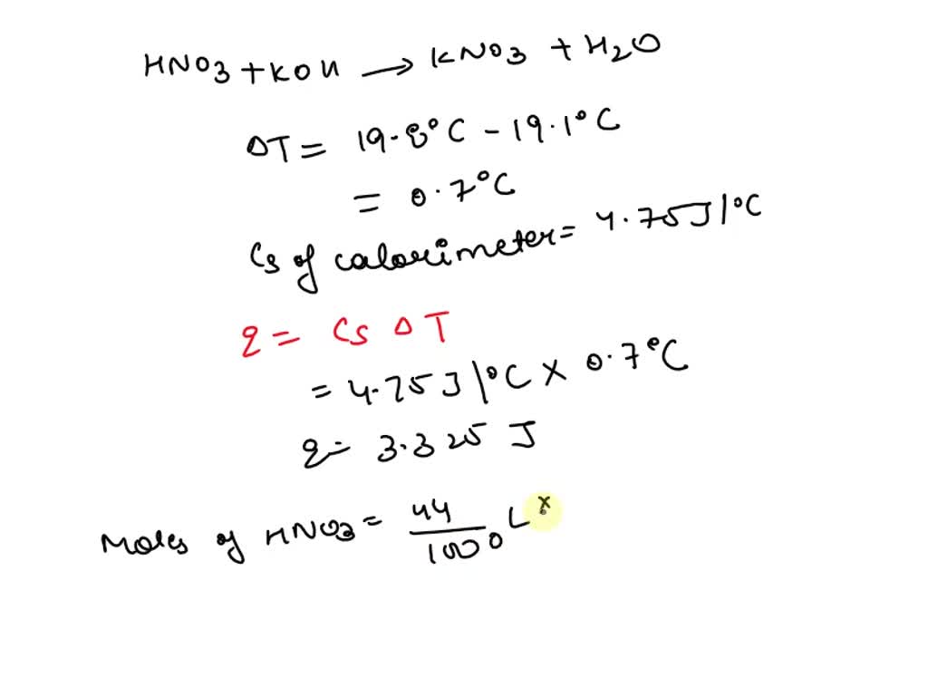SOLVED: mixed to observe the heat released during the neutralization reaction. Based on the data ...