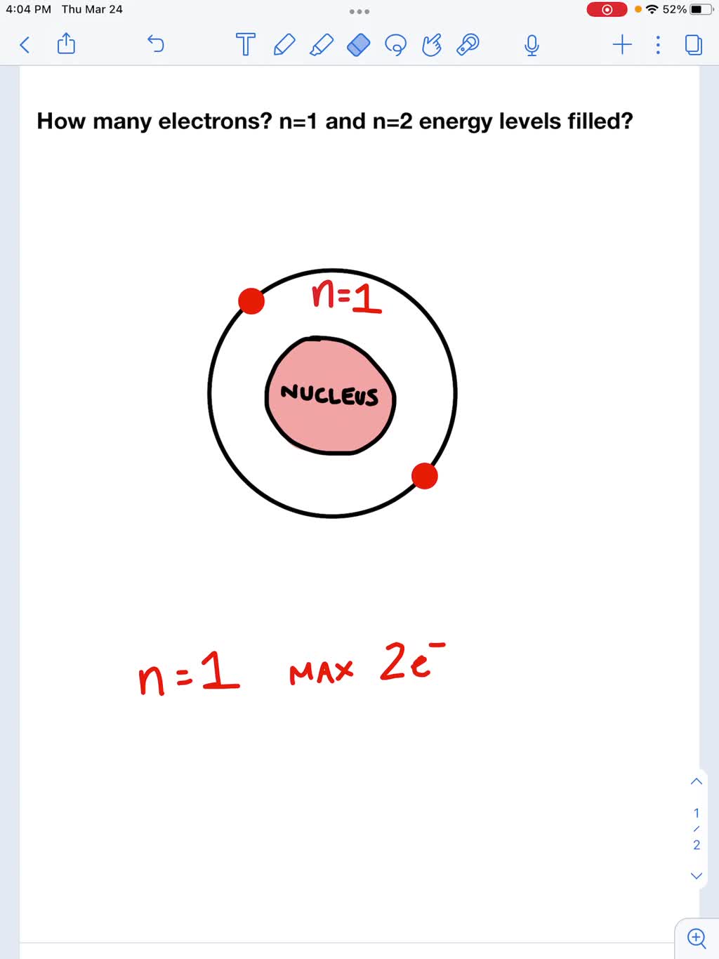 SOLVED: 2. How many total electrons in a generic atom can be described ...