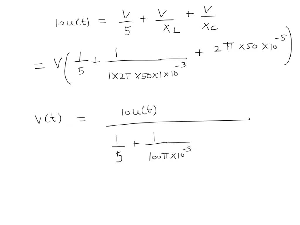 SOLVED: A parallel RLC circuit with R=5Î©, L=1mH, and C=10uF is excited by a current source of ...