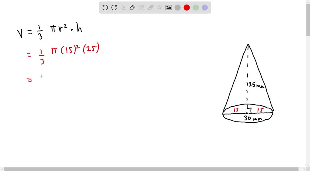 SOLVED: A cone has a volume of 7,065 cubic inches and a height of 30 ...