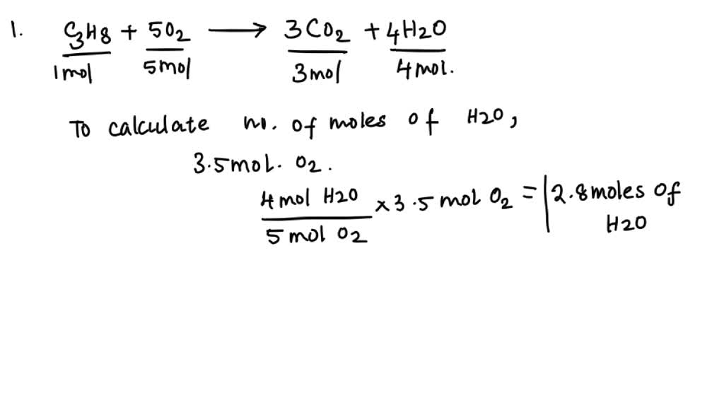 SOLVED: Id) 4 You have 2.0 moles of propane and an abundance of OXYECn ...
