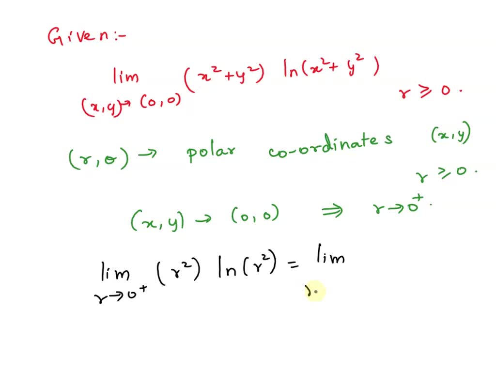 SOLVED: Use the polar coordinates and r greater than anf equal to 0, to ...