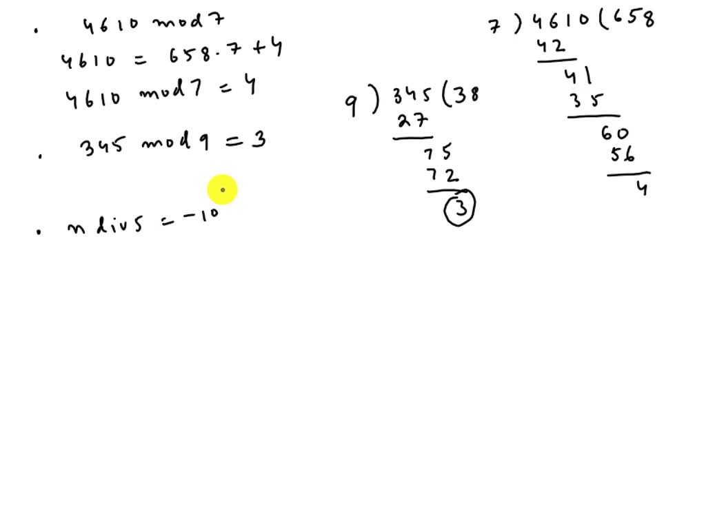 SOLVED: Computing exponents mod m. Compute each quantity below using ...