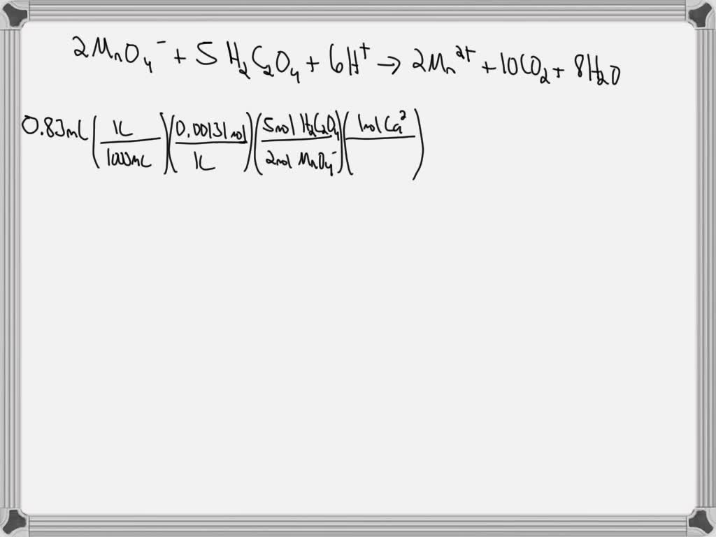 SOLVED: To determine the calcium level in a blood sample, the following analysis was performed ...