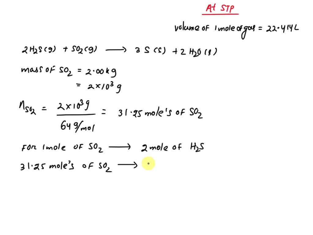 The noxious gas H2S can be used to remove the acid rain component SO2 ...