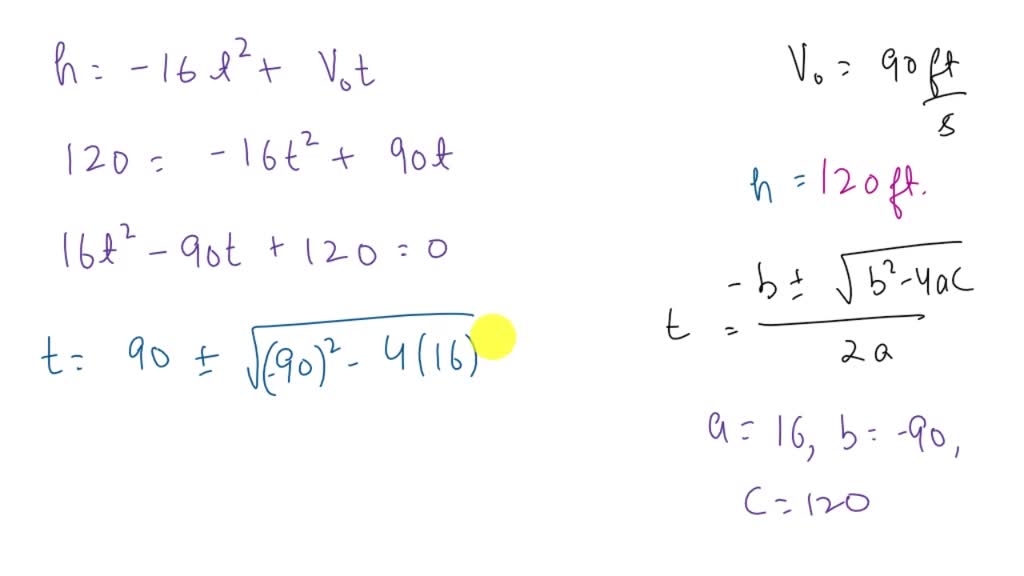 A ball is thrown vertically in the air with a velocity of 95 ft/s. Use ...