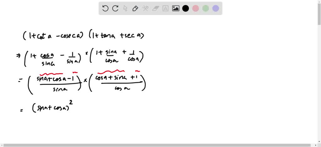 If ‘a’ is an acute angle such that 1 + cot a – cosec a = root 3- 1 ...