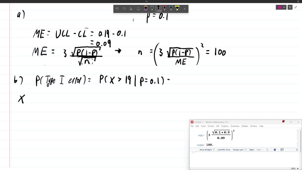 SOLVED: A fraction nonconforming control chart with a center line of 0. ...