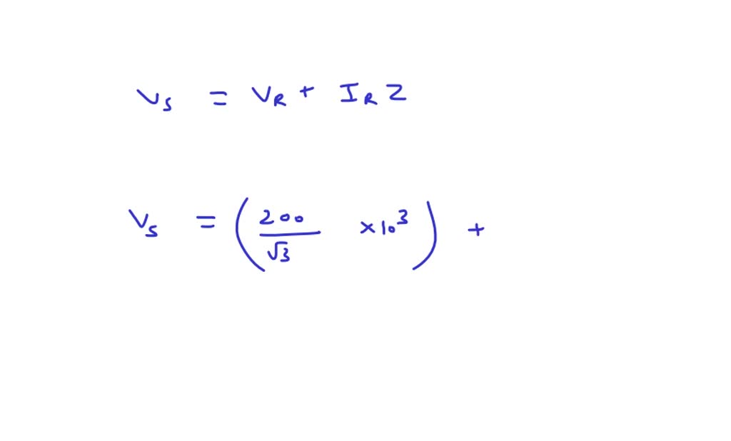 SOLVED: A three-phase overhead transmission line has a series impedance ...