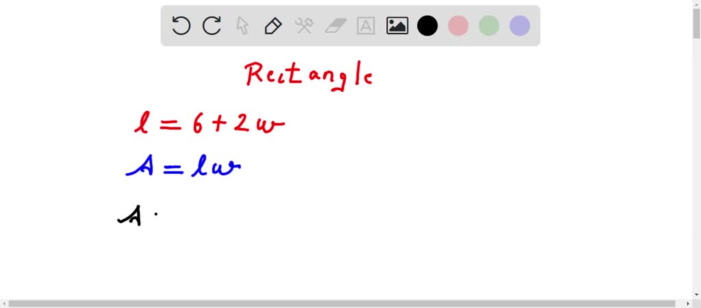 SOLVED: the length of a rectangle is 6 more than twice its width if the width is represented by ...