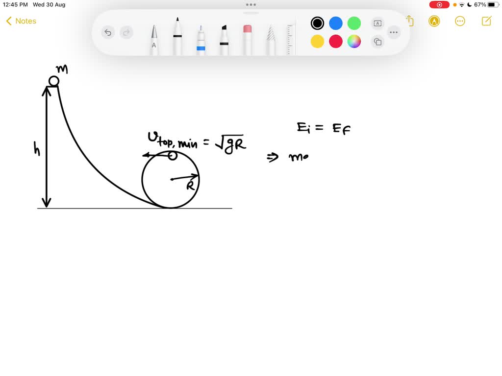 SOLVED: The marble rolls down the track shown in the figure and around ...