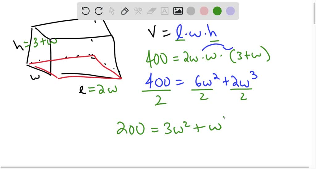 SOLVED: A box has a height of 10 and volume of 540 cubic inches the ...