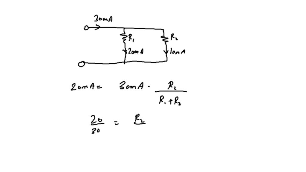 SOLVED: A current of 30 mA is to be divided into branch currents of 20 ...