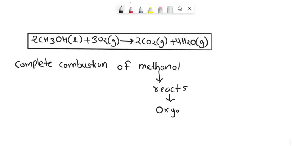 SOLVED: Methanol (CH3OH) is used as a fuel in race cars. (a) Write a ...