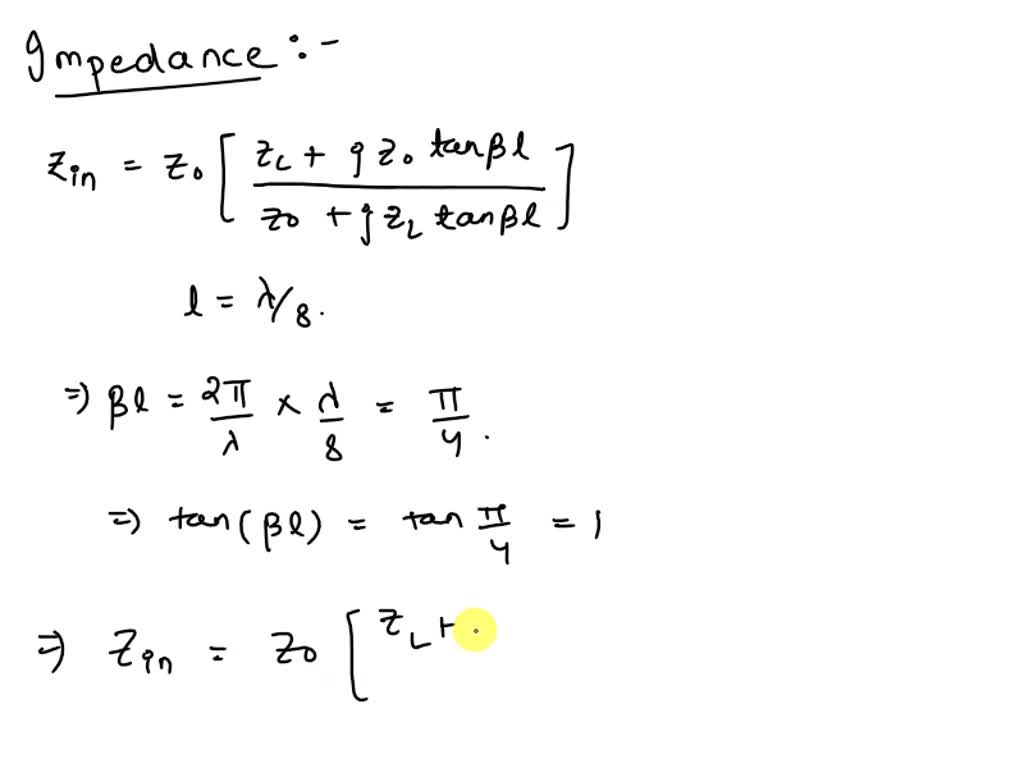 SOLVED: What is the VSWR of a 50 ohm transmission line terminated with a 50 + j 50 ohm impedance?