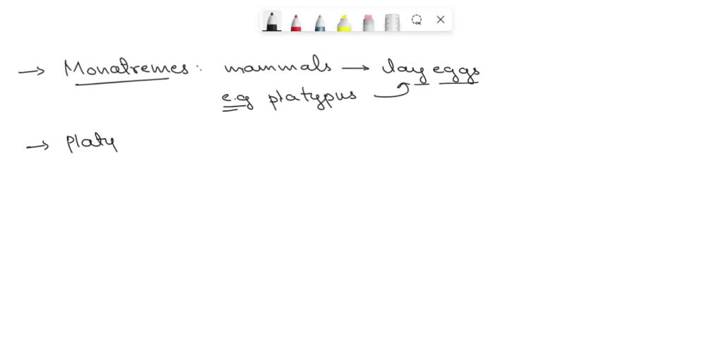 SOLVED: Monotremes are mammals that lay eggs, such as the duck-billed ...