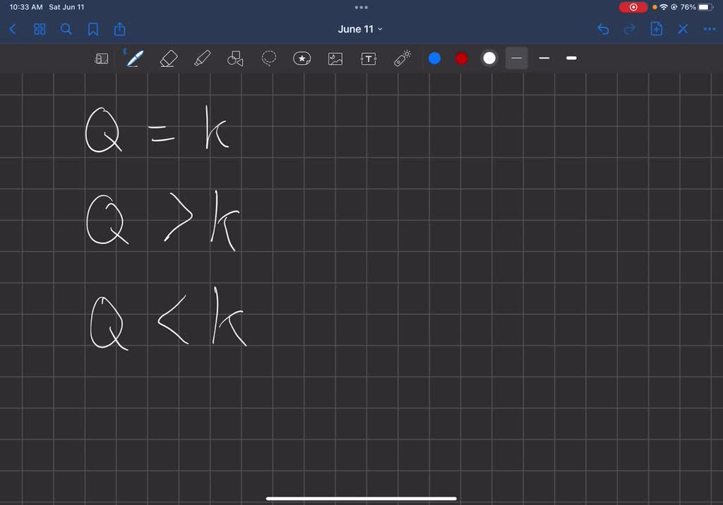 SOLVED: For a chemical reaction system, Q and K are the reaction ...