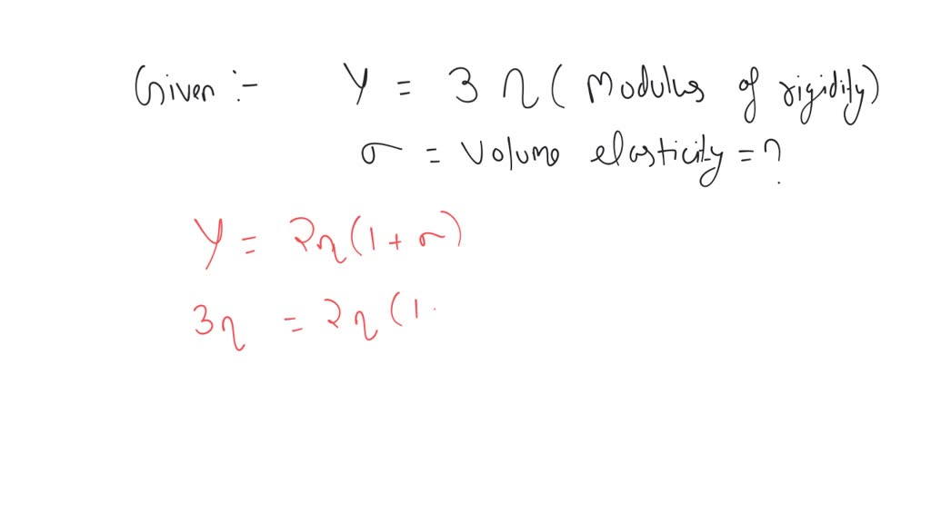 SOLVED: "If the Young's modulus of the material is 3 times its modulus ...