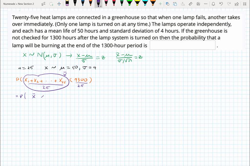 SOLVED: Twenty-five heat lamps are connected in a greenhouse so that when one lamp fails ...