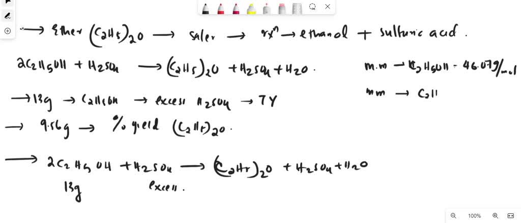 SOLVED: Ether, (C2H5)2O, which was originally used as an anesthetic but ...