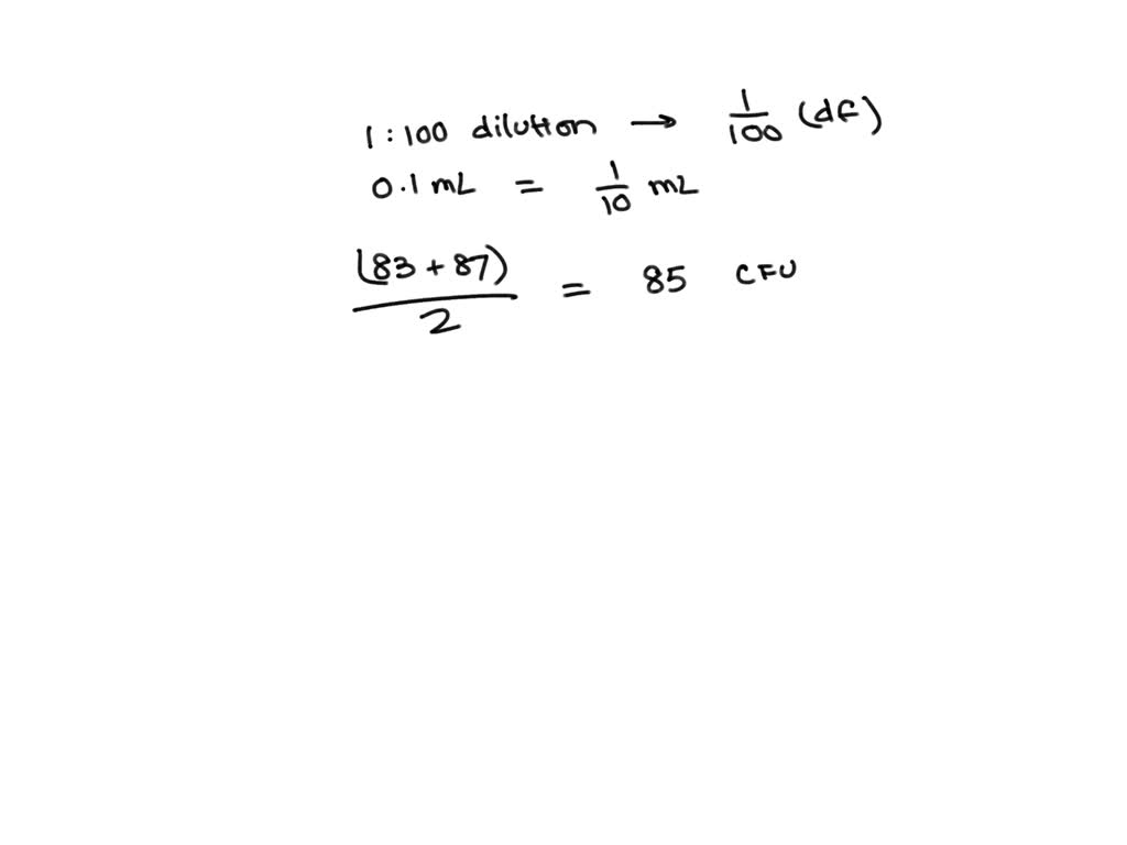 SOLVED: Plate count data are used to calculate microbial population ...