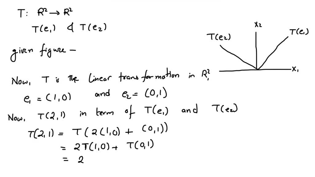 SOLVED: Let T: R^2 -> R^2 be the linear transformation such that T(e1 ...