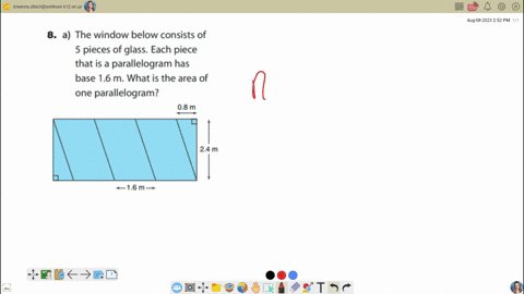 A section of a stained glass window is shaped like a...