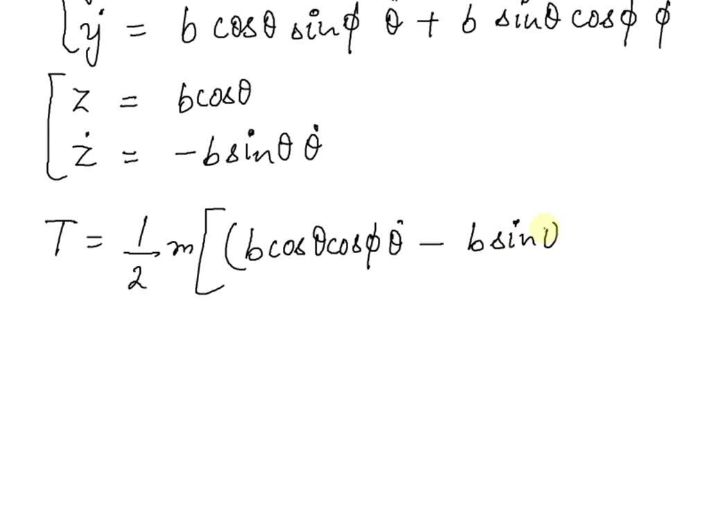 SOLVED: EXAMPLE 7.12: Use the Hamiltonian method to find the equations ...