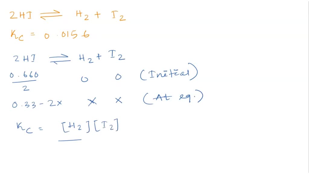 SOLVED: Hydrogen iodide decomposes according to the equation: 2HI(g) â ...