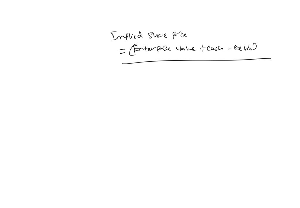 SOLVED: Using the following information, calculate the implied per share value: Using the ...