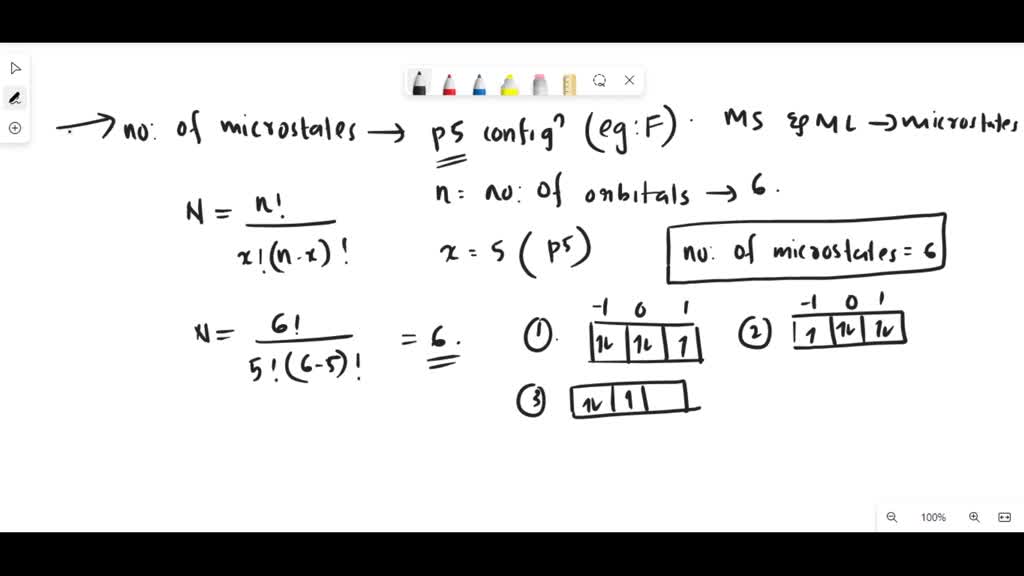 how many microstates are possible for the p5 configuration? (Fluorine ...