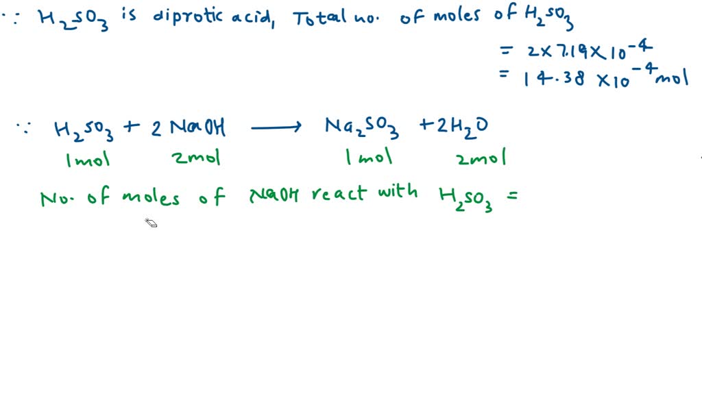 SOLVED: A chemistry student weighs out 0.0272 g of sulfurous acid H2SO3 ...